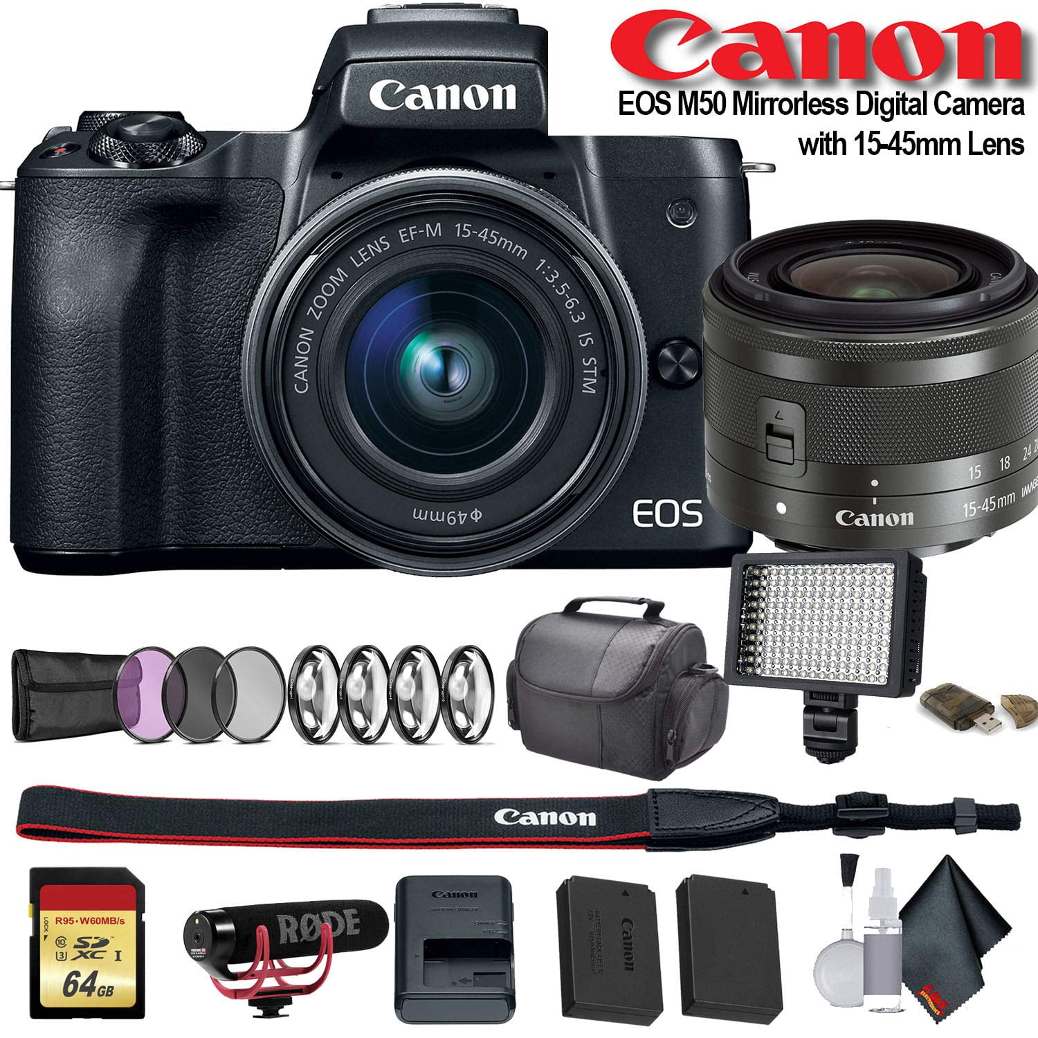Canon EOS M50 Mirrorless Digital Camera with 15-45mm Lens (Intl Model ...