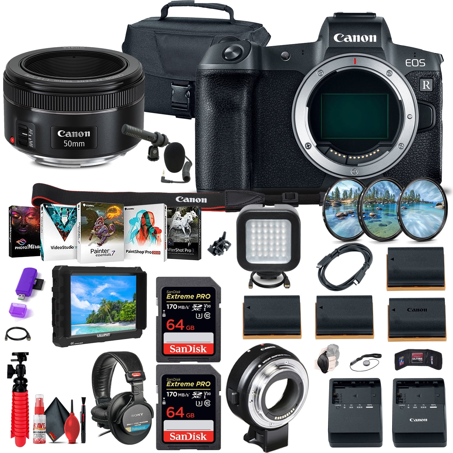 Canon EOS R Mirrorless Digital Camera (3075C002) + 4K Monitor + More ...