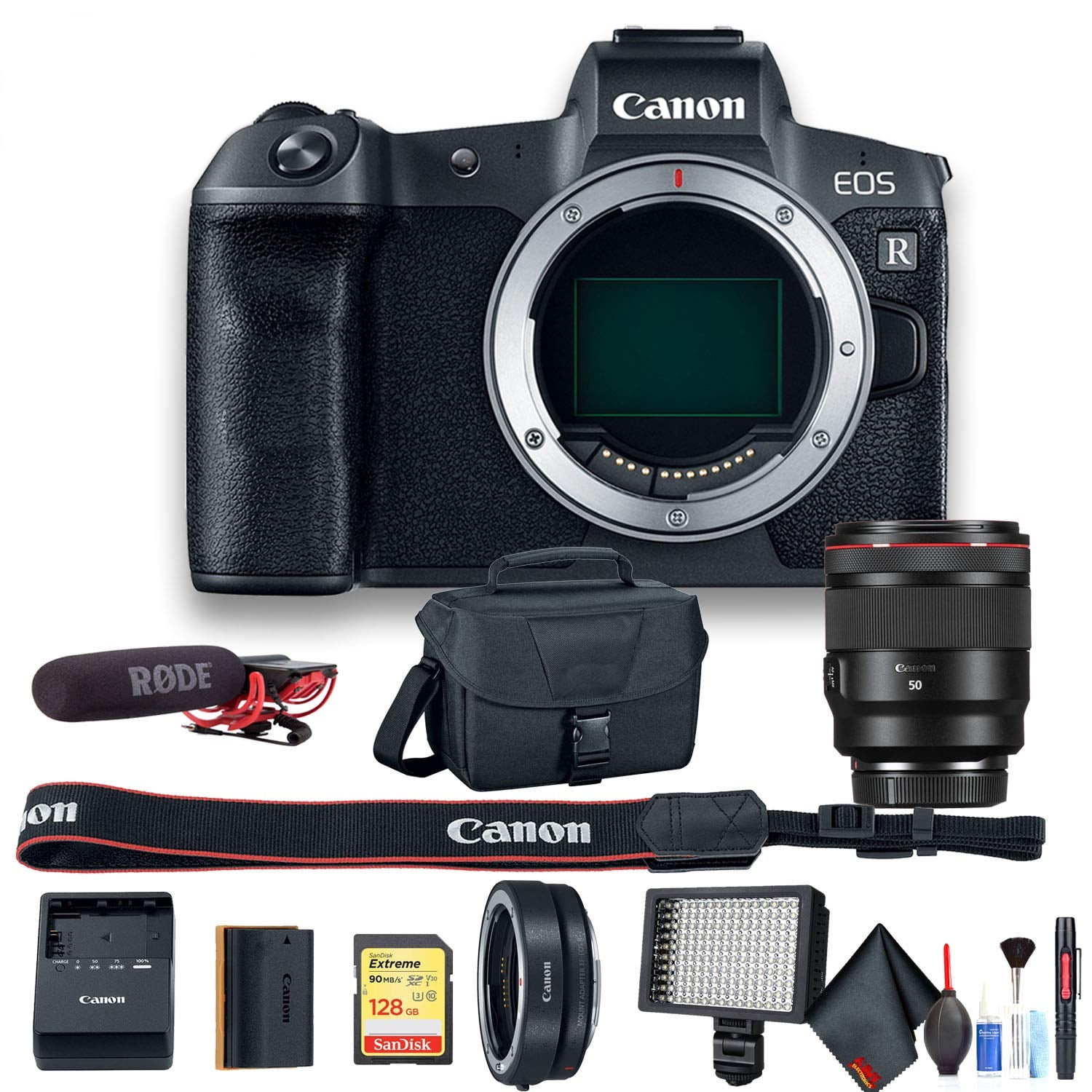 Canon EOS R Mirrorless Digital Camera W/ Canon RF 50mm Lens, Bag, 128GB ...