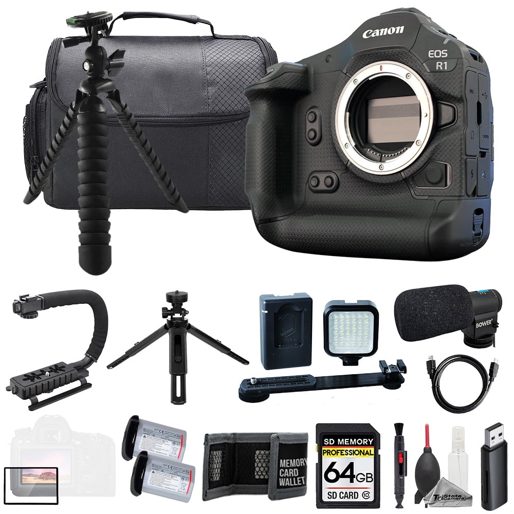 Canon EOS R1 (Body) + Mic + 64GB + Extra Battery+ LED Flash- ULTIMATE ...