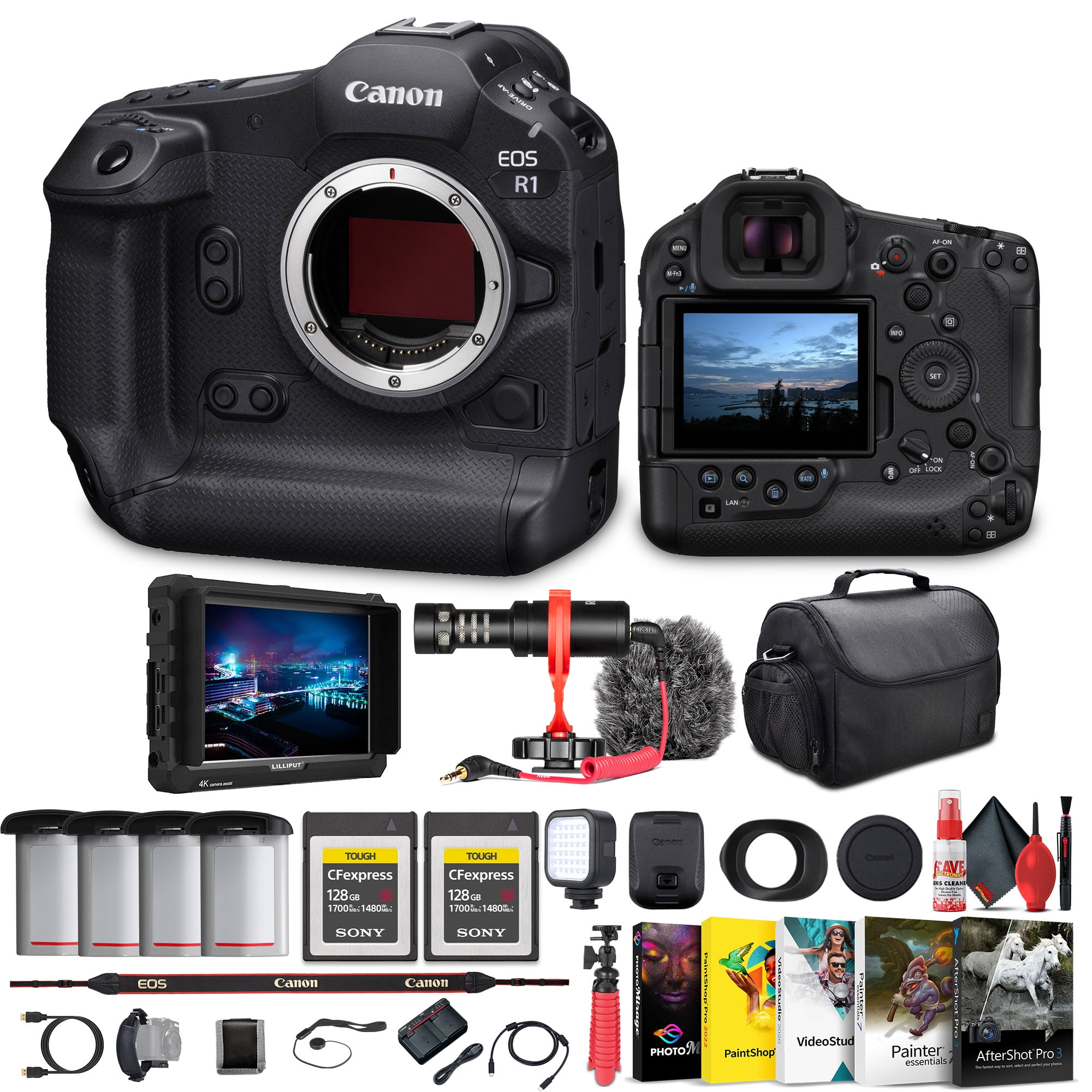 Canon EOS R1 Mirrorless Camera - 24MP, Full-Frame Stacked BSI CMOS Sensor (6577C002) + 4K ...