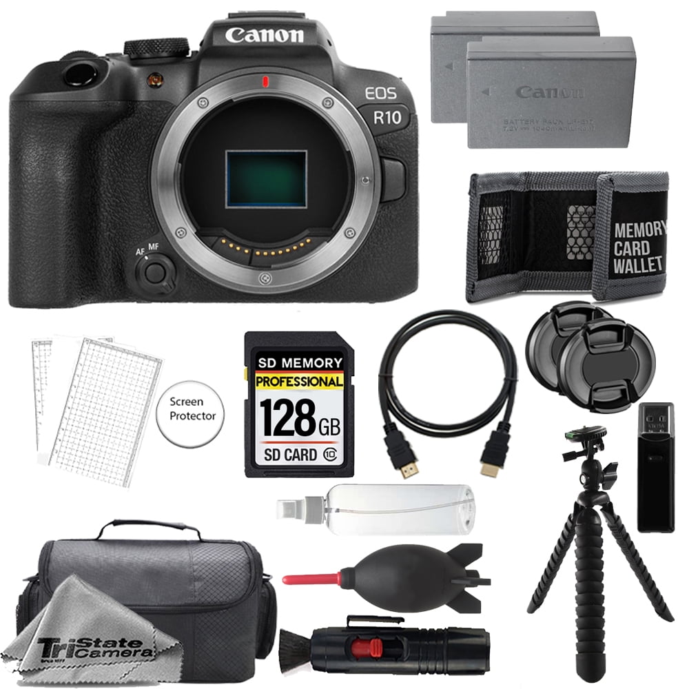 Canon EOS R10 Mirrorless Camera + 128GB + Extra Battery+ Tripod ...
