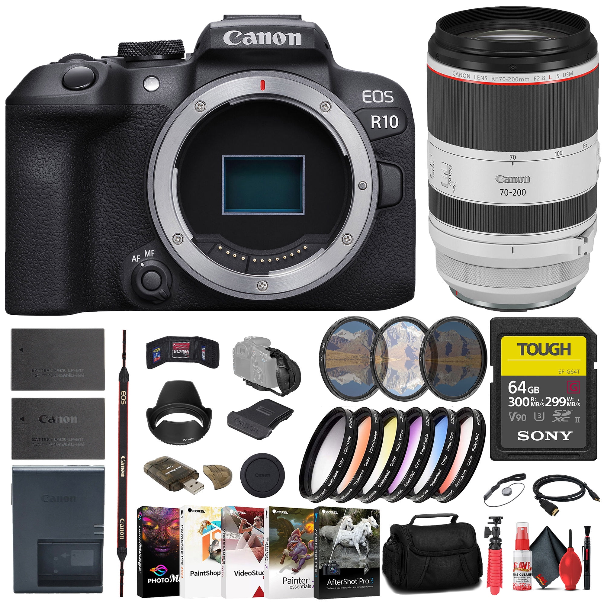 Canon EOS R10 Mirrorless Camera 5331C002 Canon 70-200mm Lens 3792C002 ...