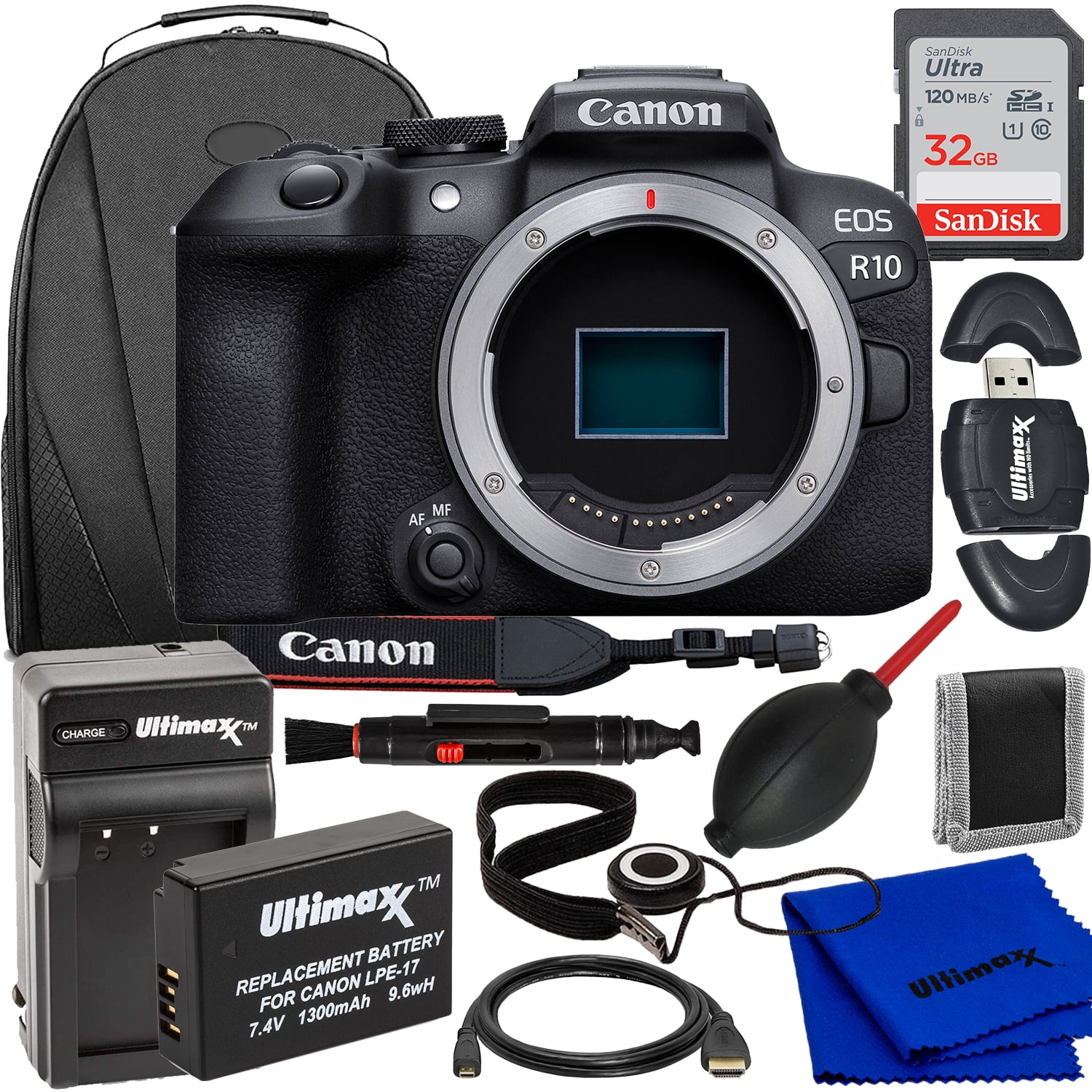 Canon EOS R10 Mirrorless Camera (Body Only) - 12PC Accessory Bundle ...
