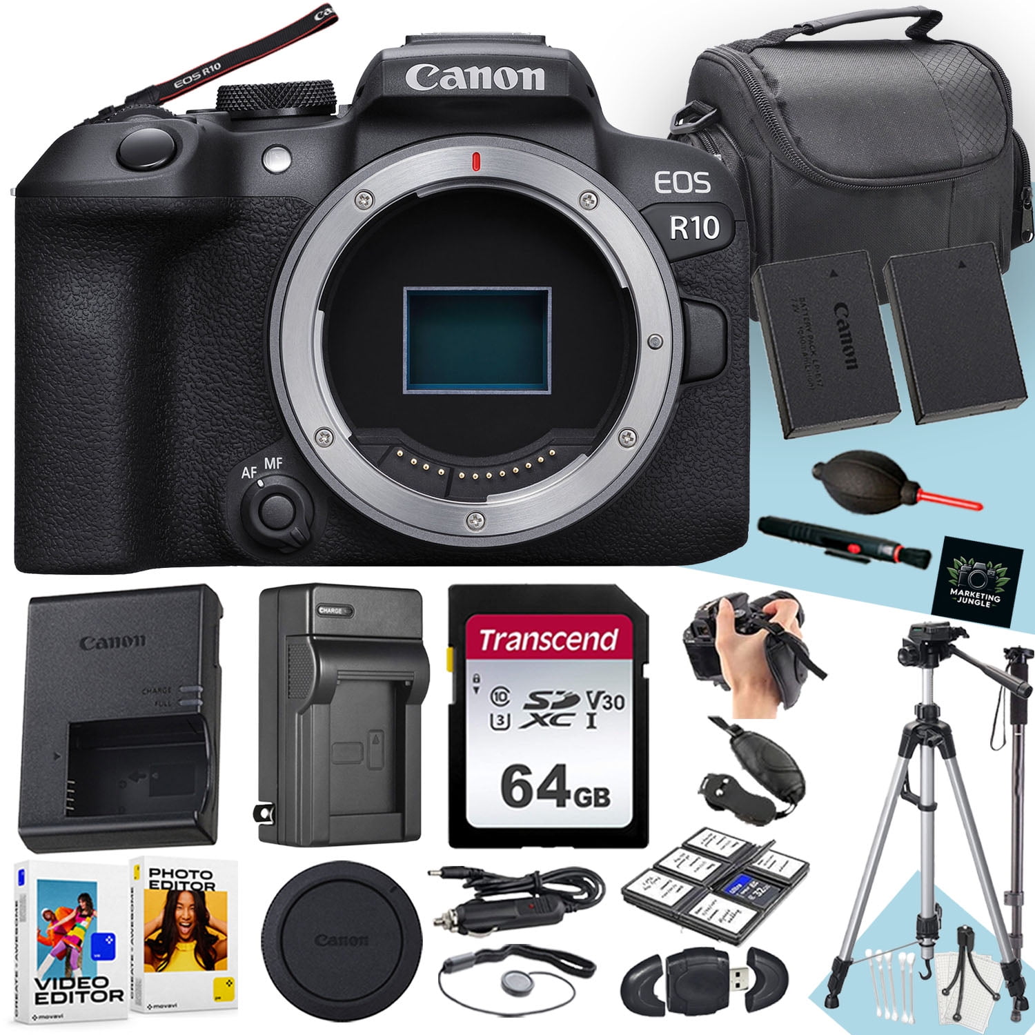 Canon EOS R10 Mirrorless Camera (Body Only) + 64 GB Memory + Tripod ...