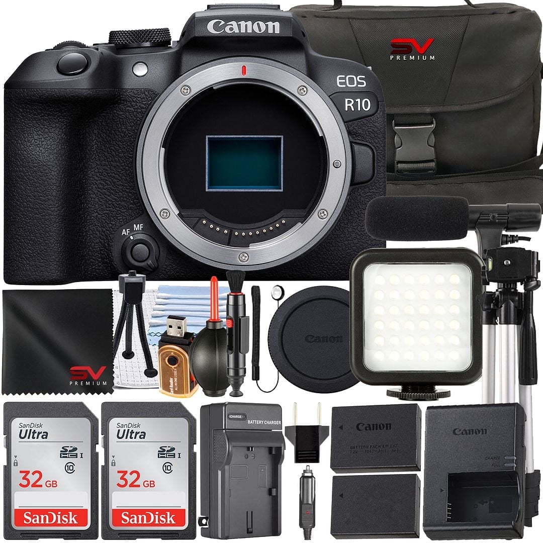 Canon EOS R10 Mirrorless Camera (Body Only) with 2 Pack SanDisk 32GB ...