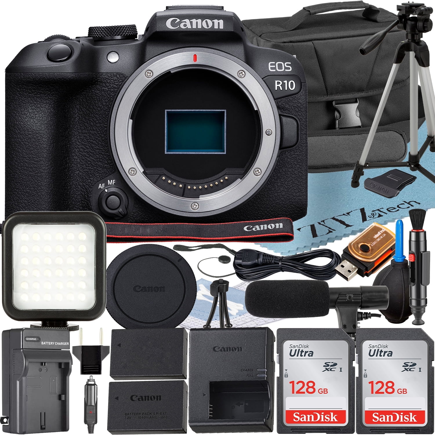 Canon EOS R10 Mirrorless Camera (Body) with SanDisk 128GB Memory Card ...
