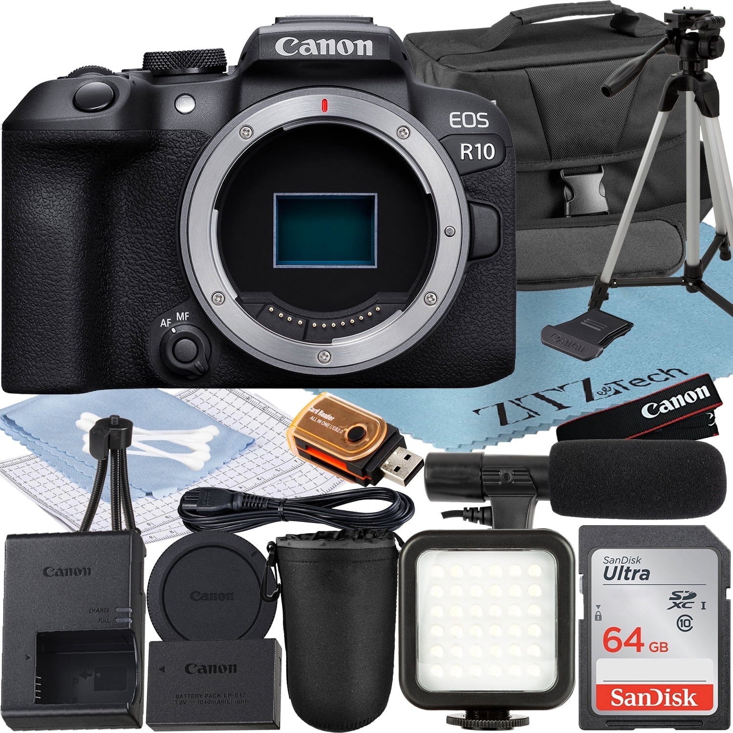 Canon EOS R10 Mirrorless Camera (Body) with SanDisk 64GB Memory Card ...