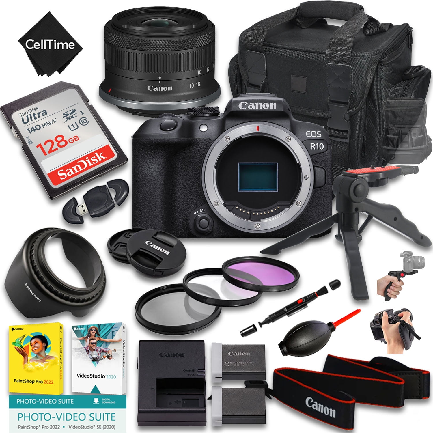 Canon EOS R10 Mirrorless Camera with RF-S 10-18mm f/4.5-6.3 IS STM Lens ...