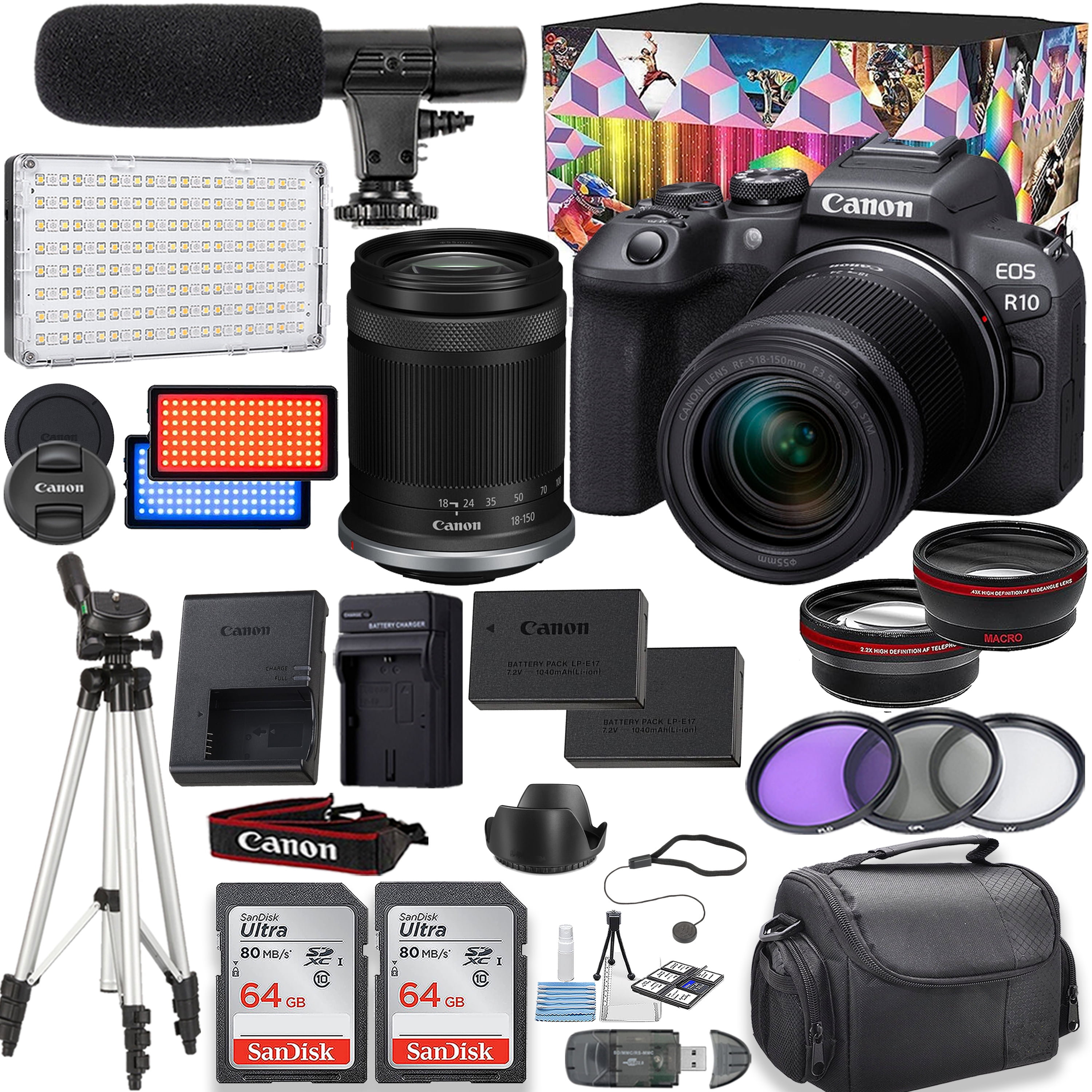 Canon EOS R10 Mirrorless Camera With Video Creator Kit + Canon RF-S 18 ...