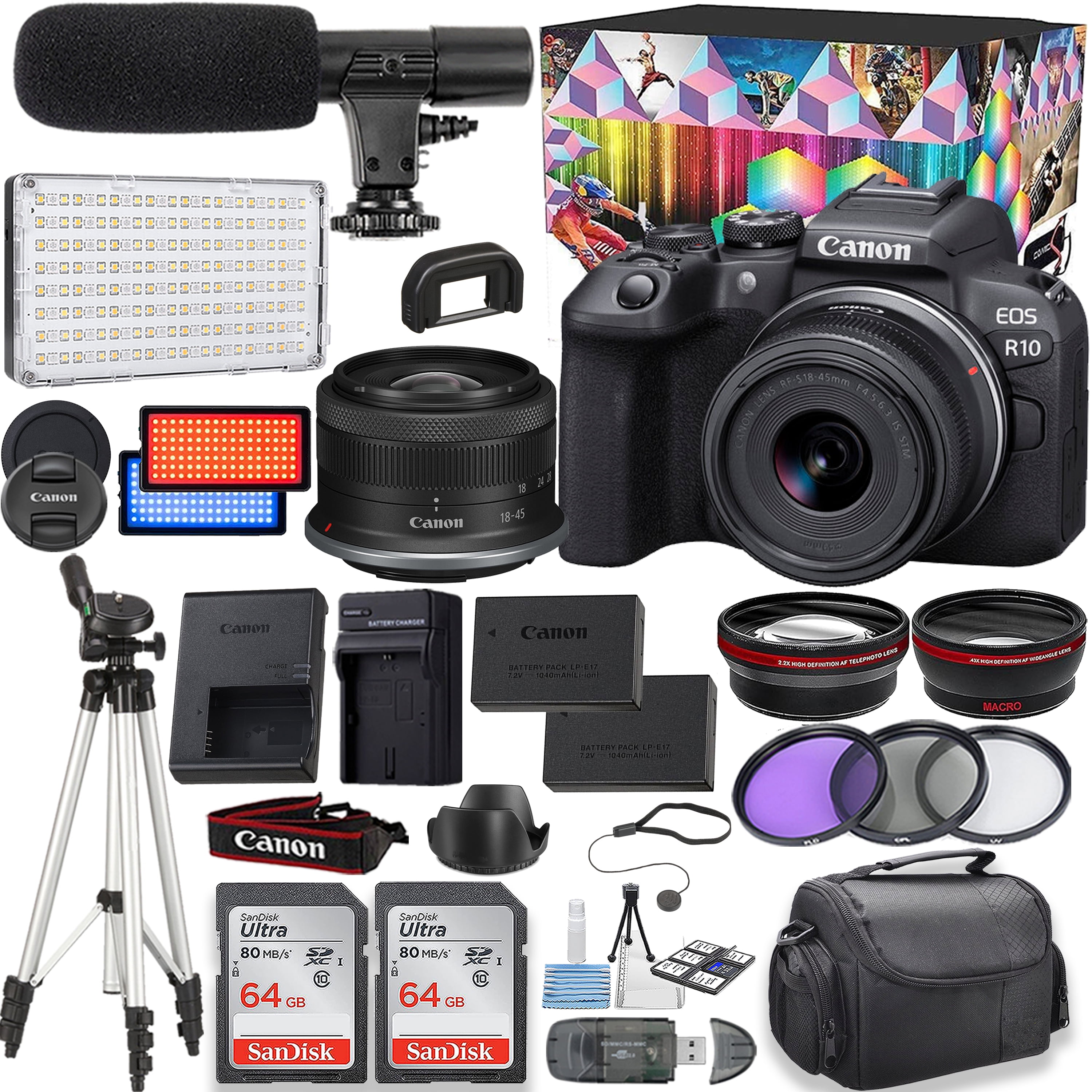 Canon EOS R10 Camera Bundle: Mirrorless, Video Kit, 18-45mm Lens ...