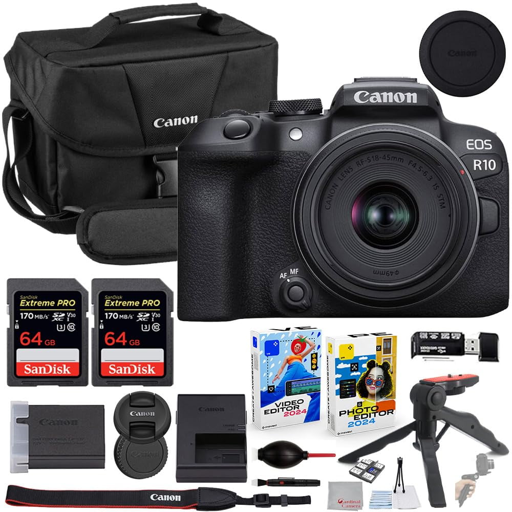 Canon EOS R10 Mirrorless Camera with 18-45mm Lens Bundle with Canon ...