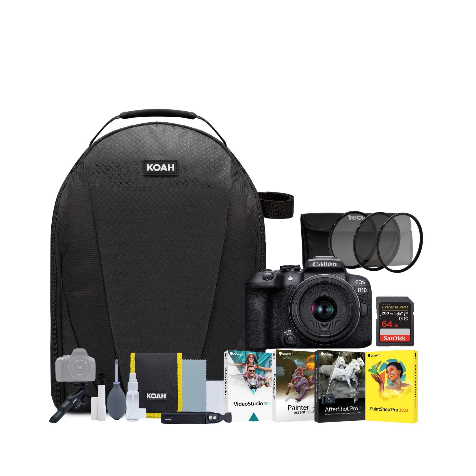 Canon EOS R10 Mirrorless Camera with 18-45mm Lens DLX Bundle with ...