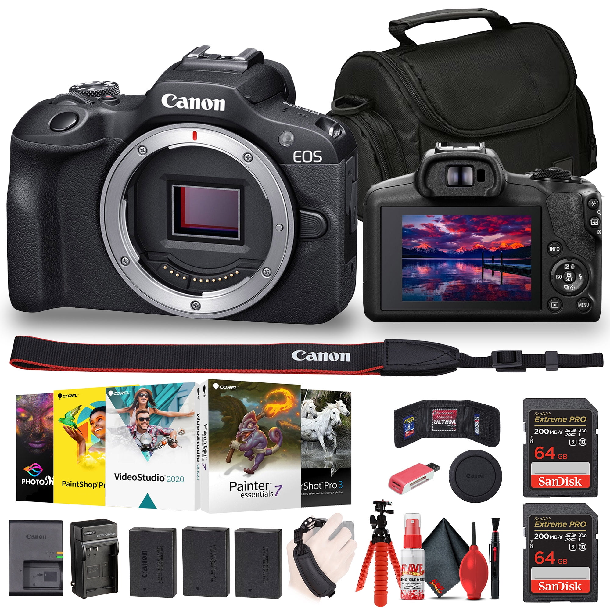 Canon EOS R100 Mirrorless Camera (6052C002) + Corel Photo Software ...