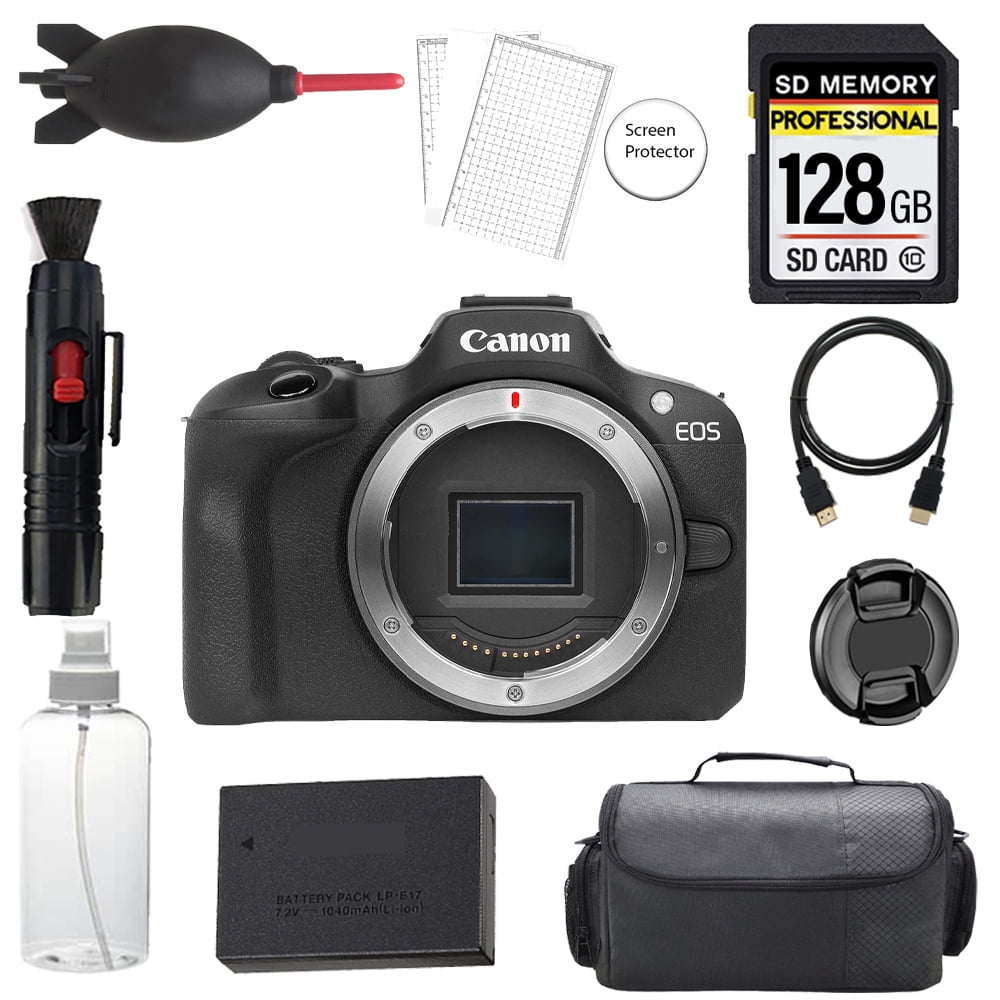 Canon EOS R100 Mirrorless Camera (Body) + 128GB + Bag+ Screen Protector ...