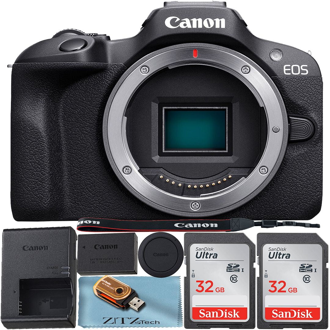 Canon EOS R100 Mirrorless Camera with RF-S 18-45mm, 55-210mm Lens ...