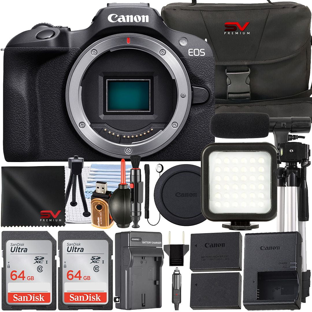 Canon EOS R100 Mirrorless Camera (Body Only) with 2 Pack SanDisk 64GB ...