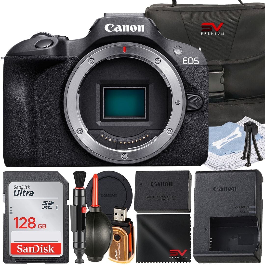 Canon EOS R100 Mirrorless Camera (Body Only) with SanDisk 128GB Memory ...