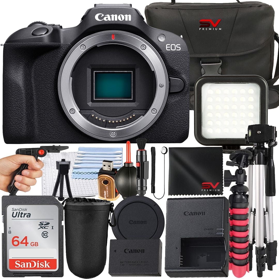 Canon EOS R100 Compact Mirrorless Camera for Beginners with 64GB Memory ...