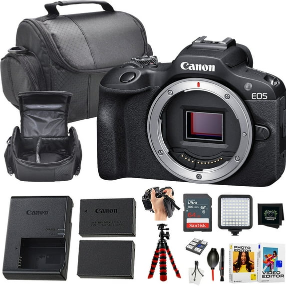 Canon EOS R100 Mirrorless Camera Body only Bundle (15 piece) - Walmart.com