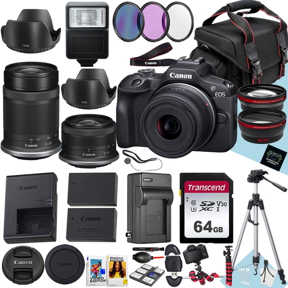 Canon EOS R100 Mirrorless Camera (Body Only) + 64 GB Memory + Tripod ...