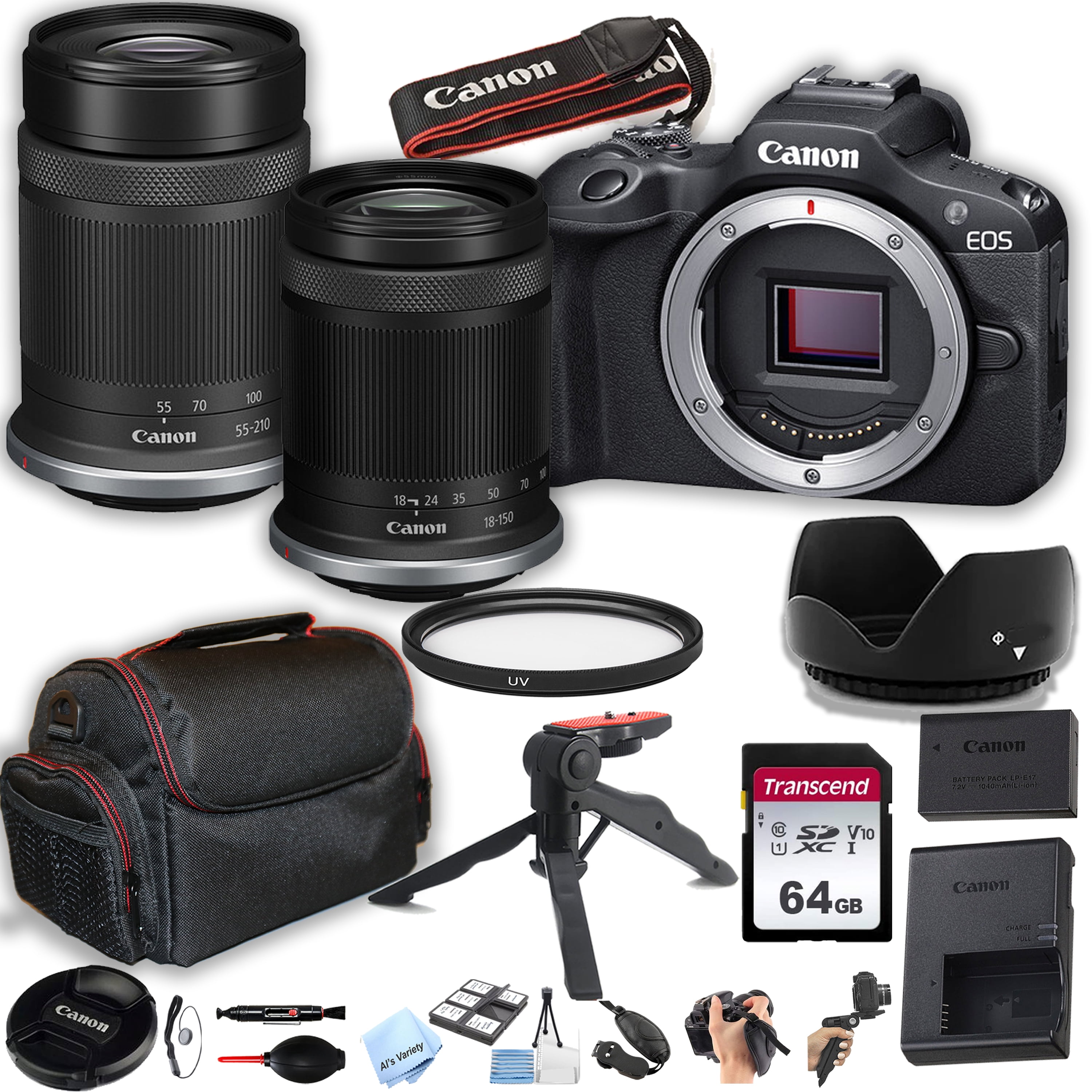 Canon EOS R100 Mirrorless Camera with 18-150mm Lens + 55-210mm Lens ...