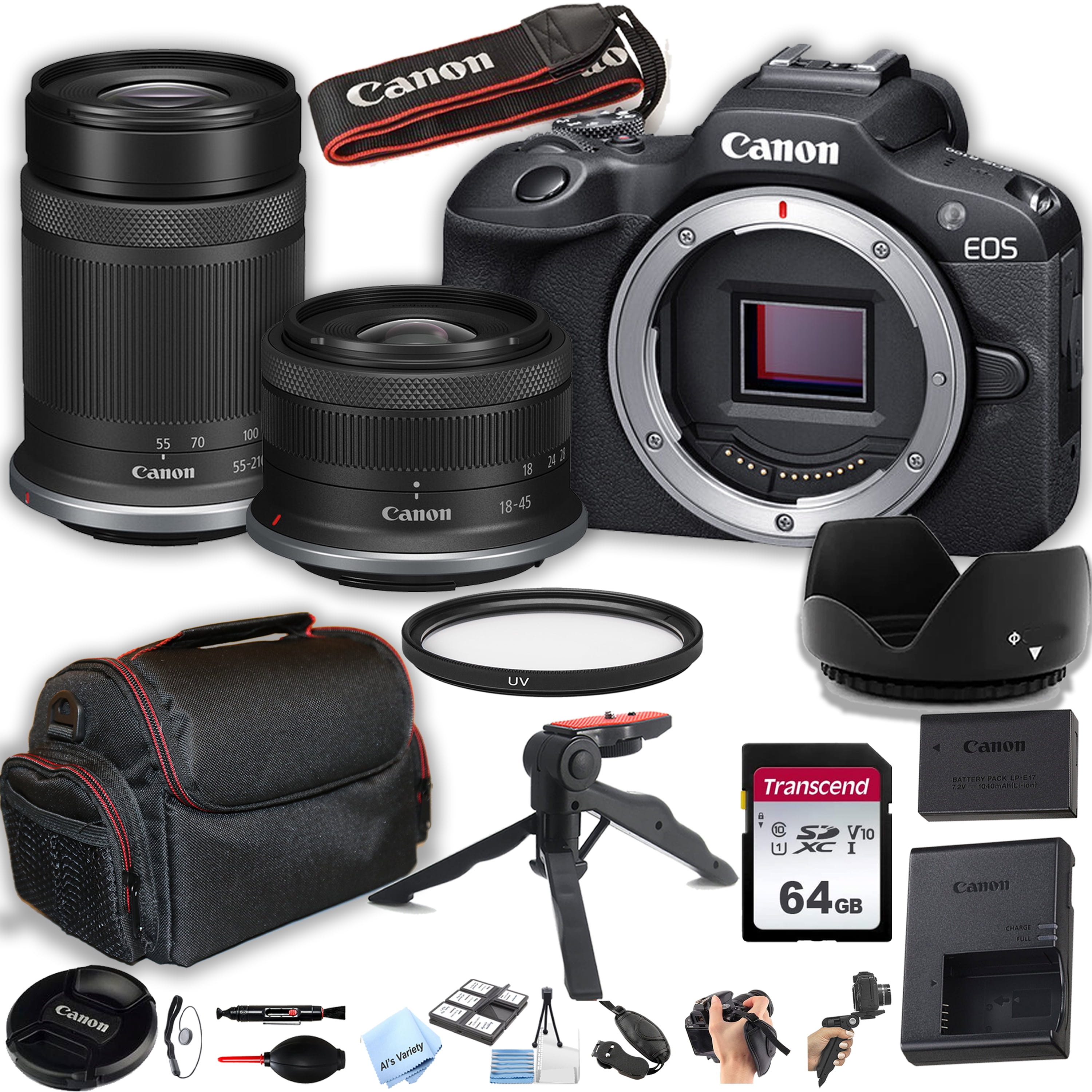 Canon EOS R100 Mirrorless Camera with 18-45mm Lens + 55-210mm Lens ...