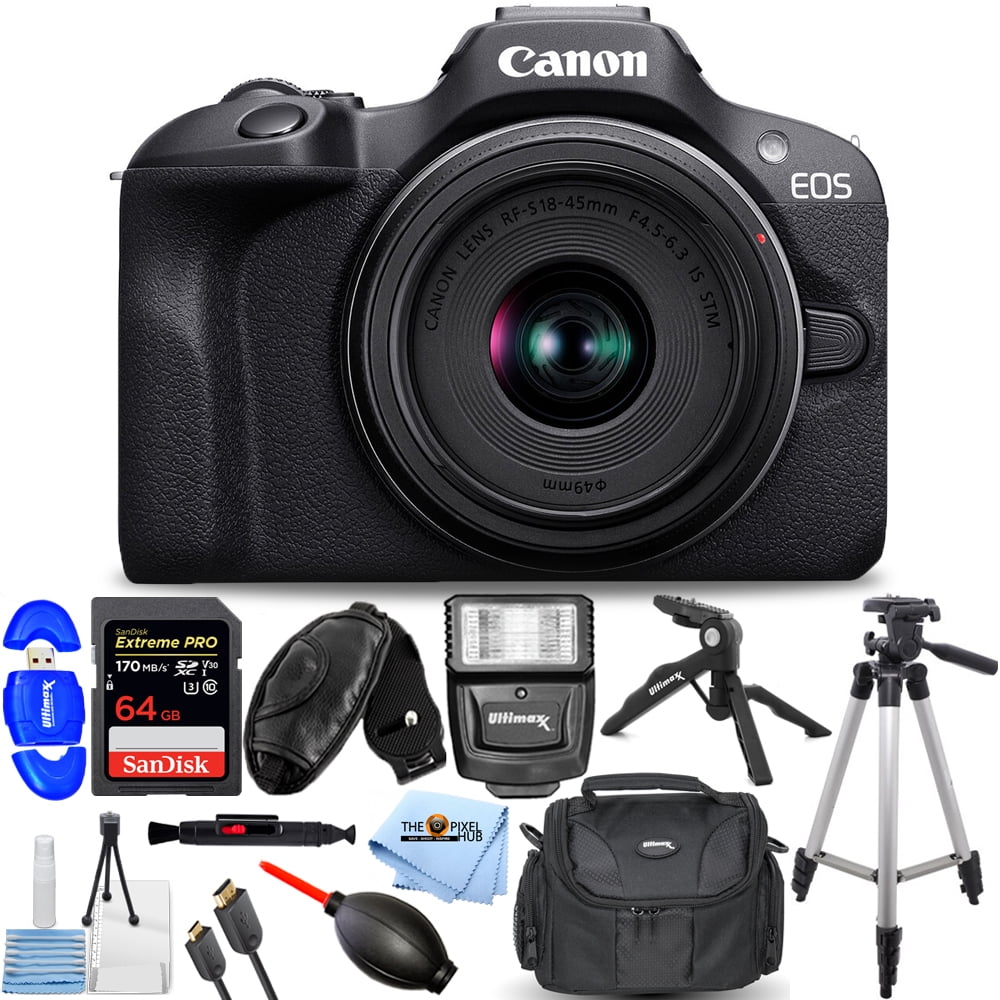 Canon EOS R100 Mirrorless Camera Bundle with 18-45mm Lens 6052C012 ...