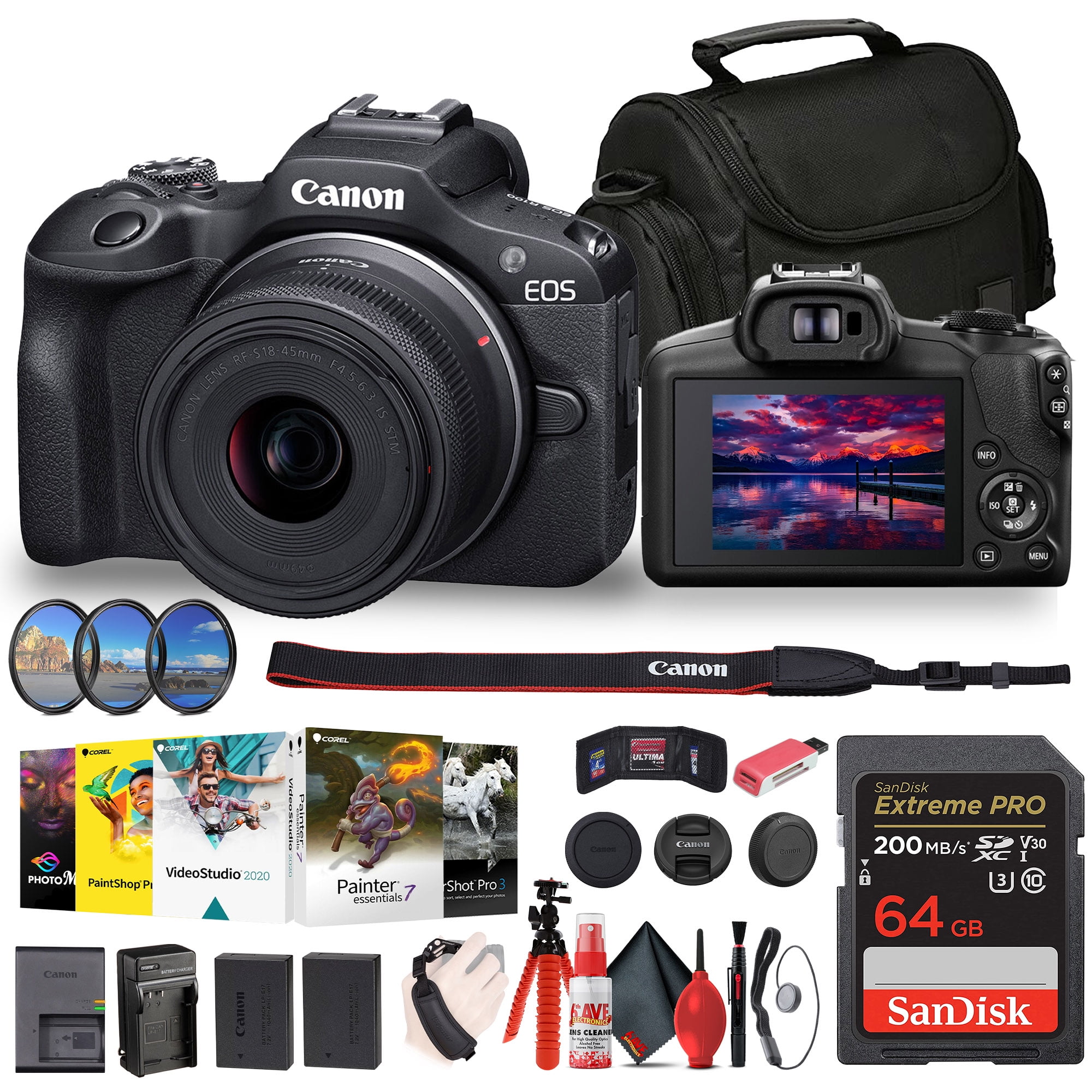 Canon EOS R100 Mirrorless Camera, Professional Content Creator Set with ...