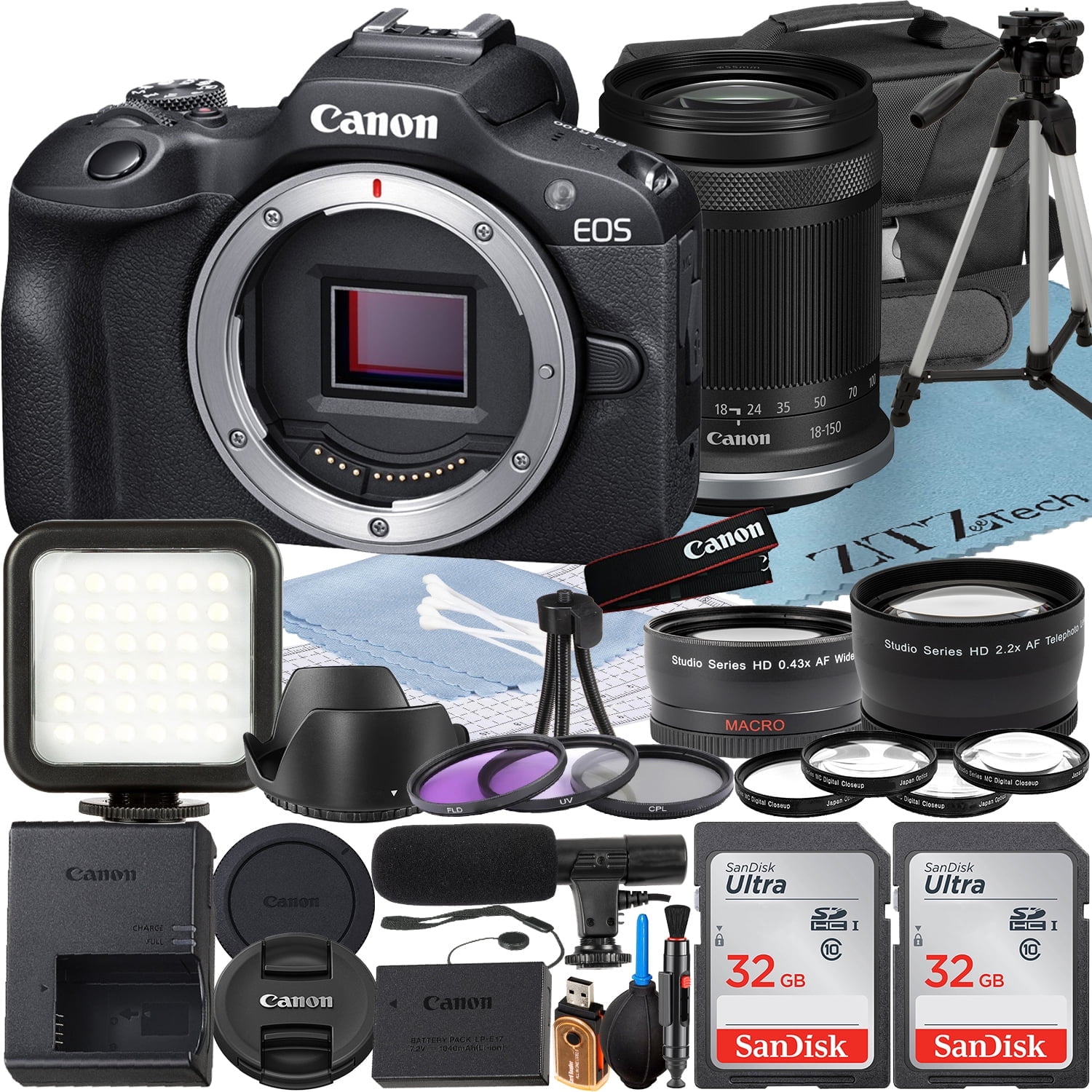 Canon EOS R100 Professional Camera Bundle with 18-150mm Lens, 2 Pack ...