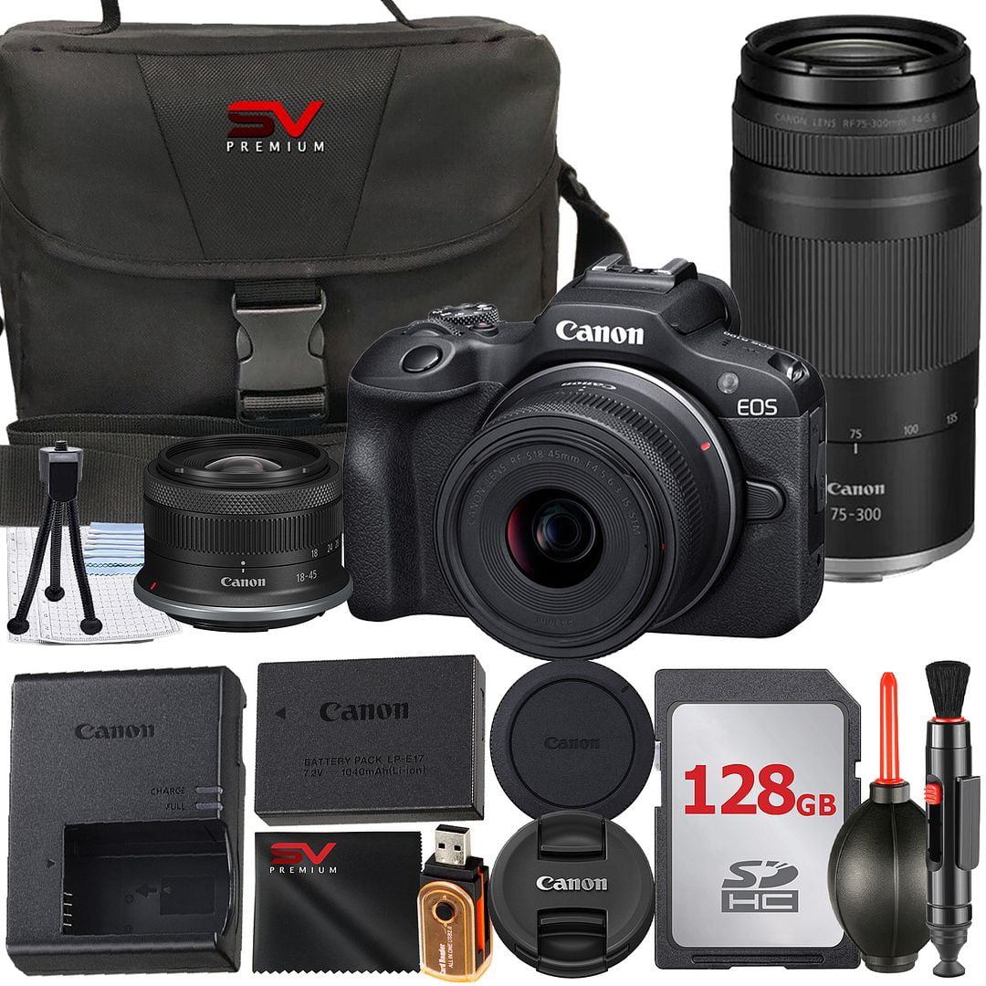 Canon EOS R100 Mirrorless Camera with RF-S 18-45mm + 75-300mm Lens ...