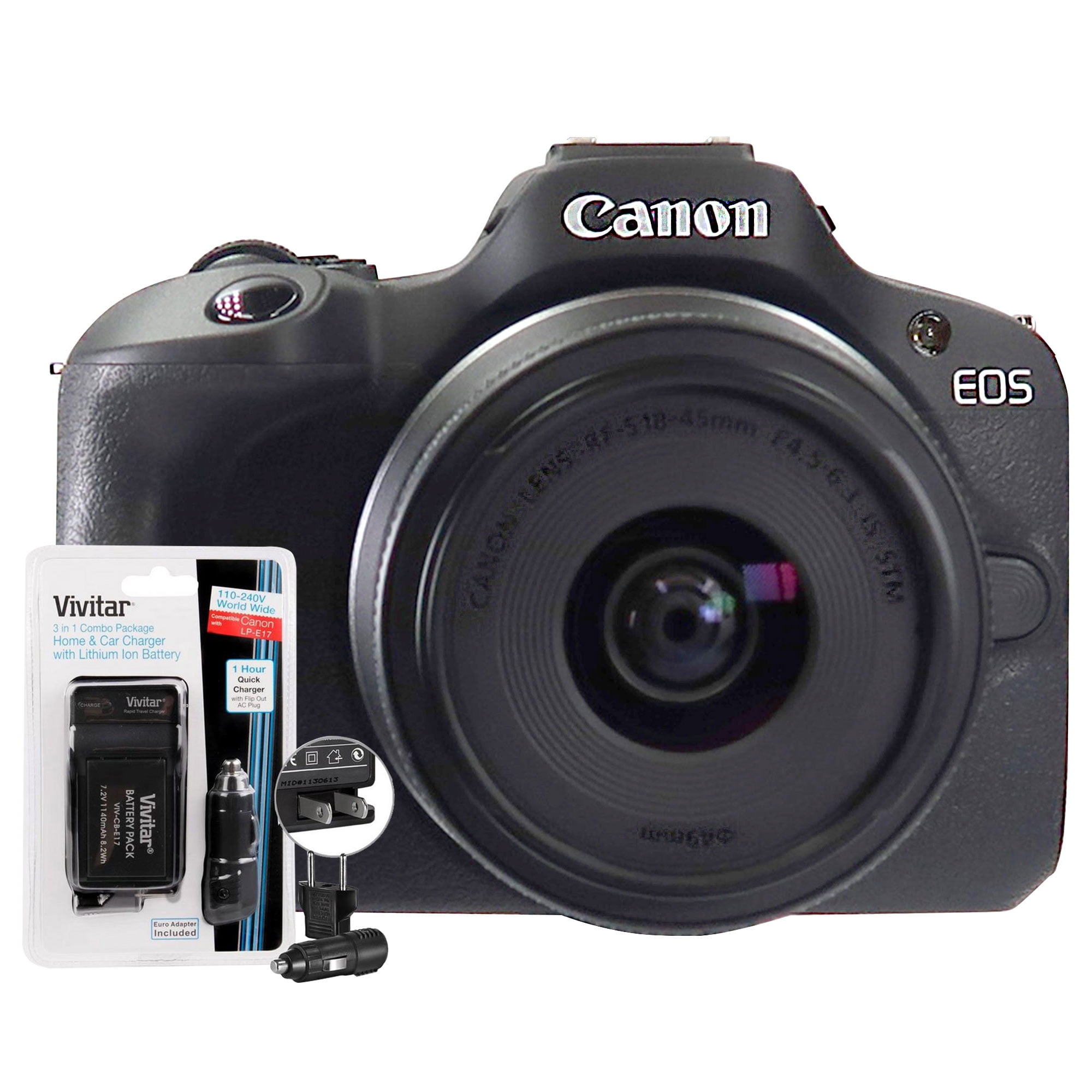 Canon EOS R100 Mirrorless Camera with RF-S 18-45mm IS STM Lens and ...