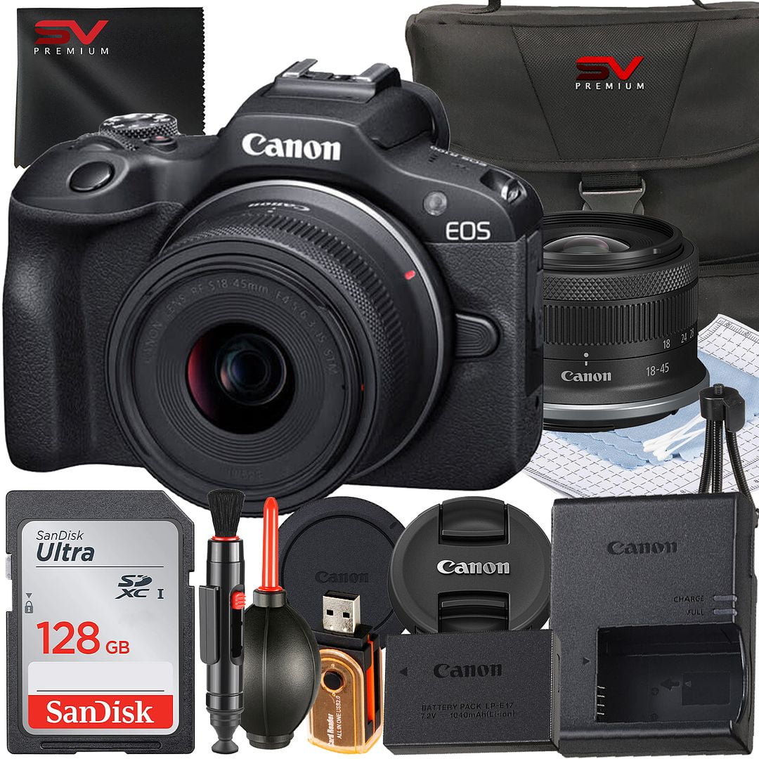 Canon EOS R100 Mirrorless Camera with RF-S 18-45mm Lens + SanDisk 128GB ...