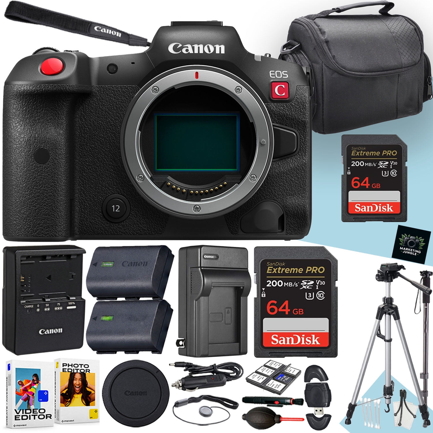 Canon EOS R5 C Mirrorless Camera (Body Only) + 2PC 64 GB Memory ...