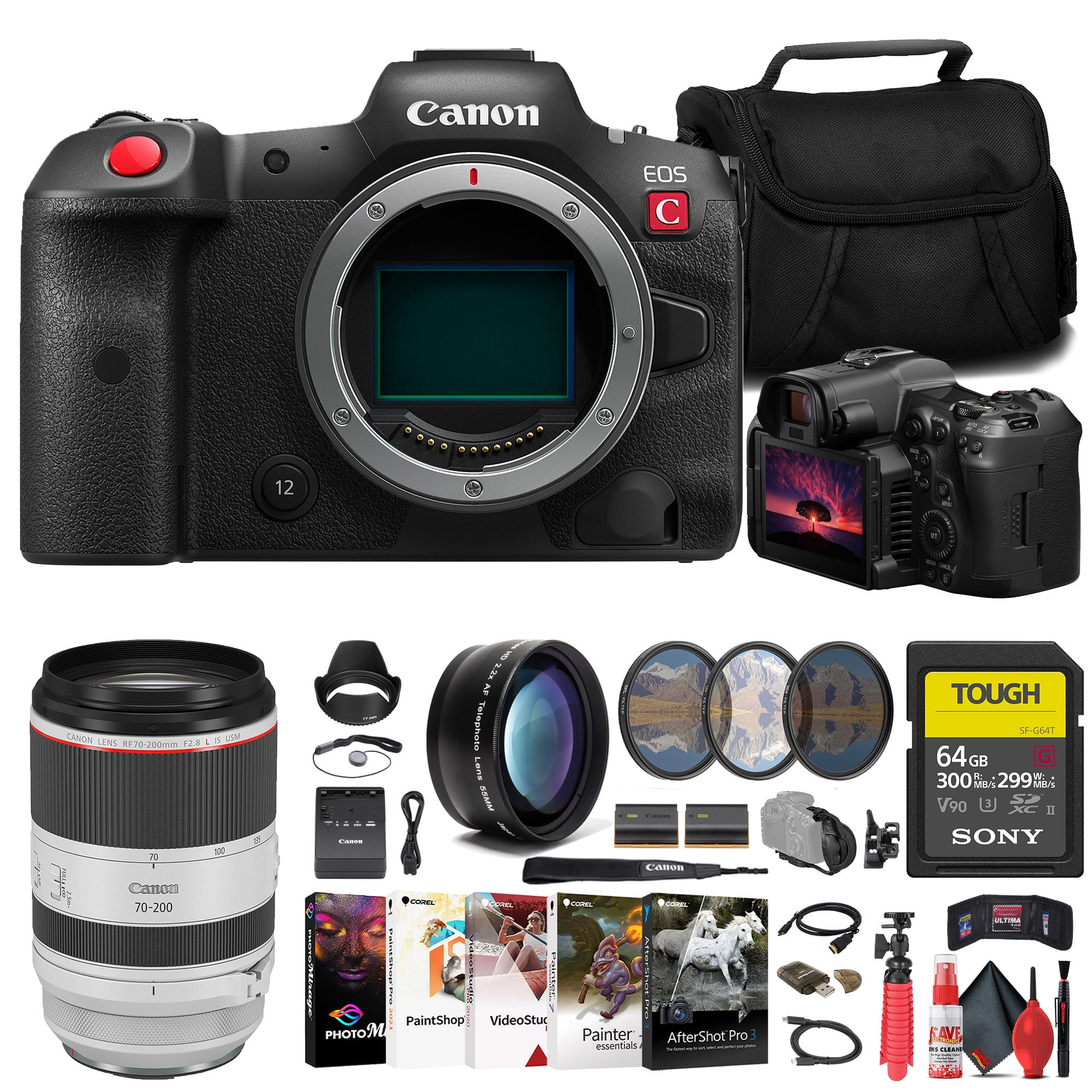 Canon EOS R5 C Mirrorless Cinema Camera 5077C002 Canon 70-200mm Lens ...
