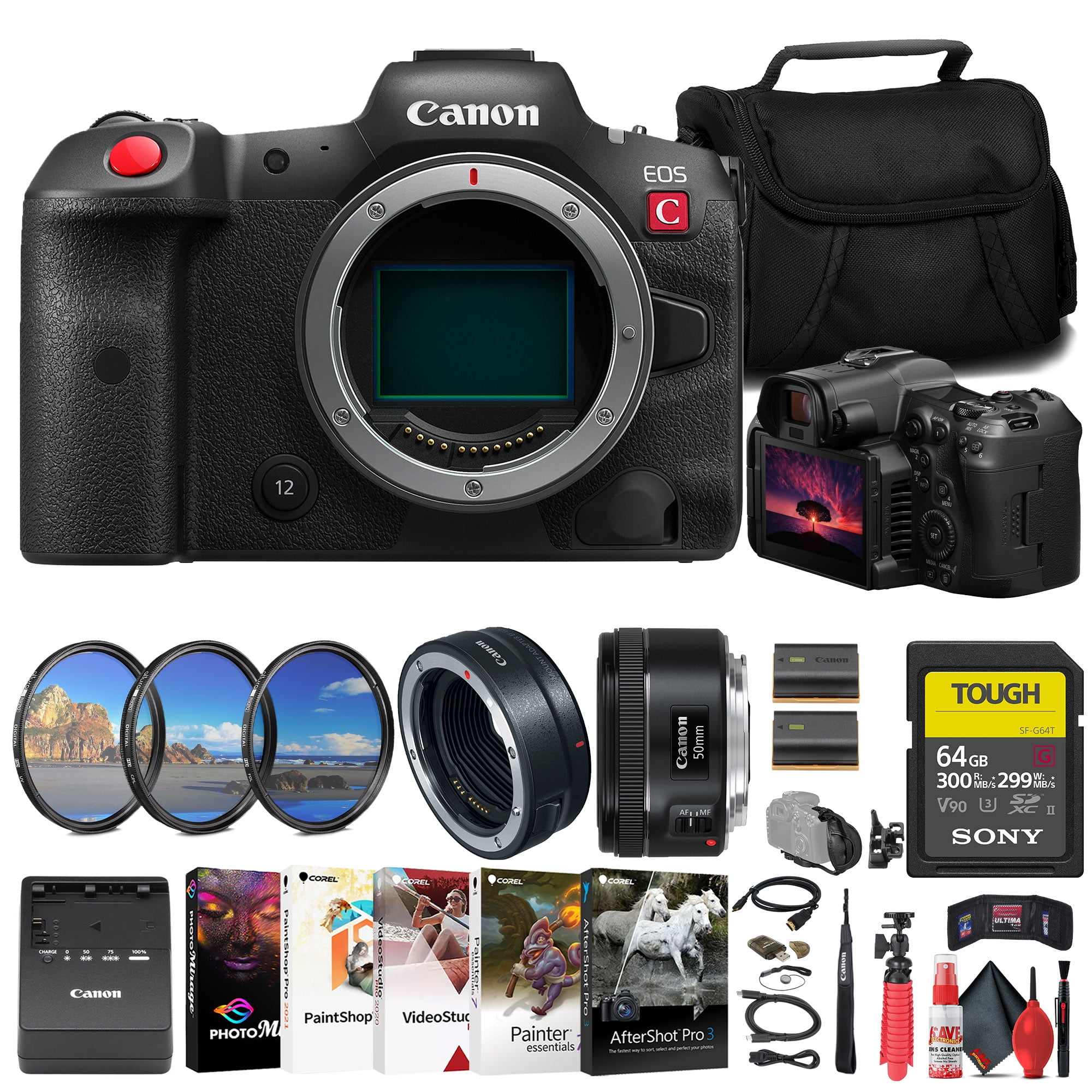 Canon EOS R5 C Mirrorless Cinema Camera 5077C002 Canon EF 50mm Lens ...