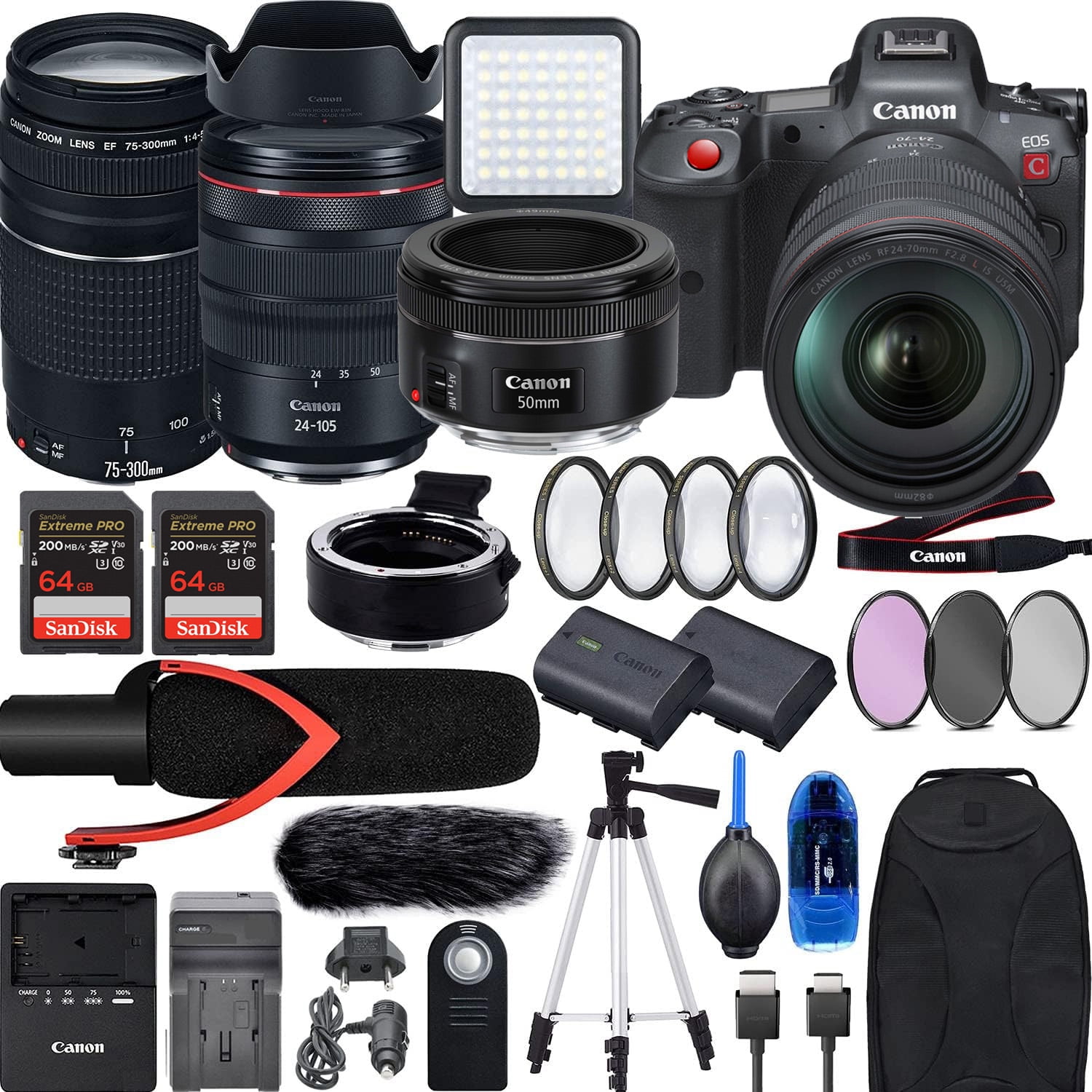 Canon EOS R5 C Mirrorless Cinema Camera with RF 24-105mm F4 USM Lens ...