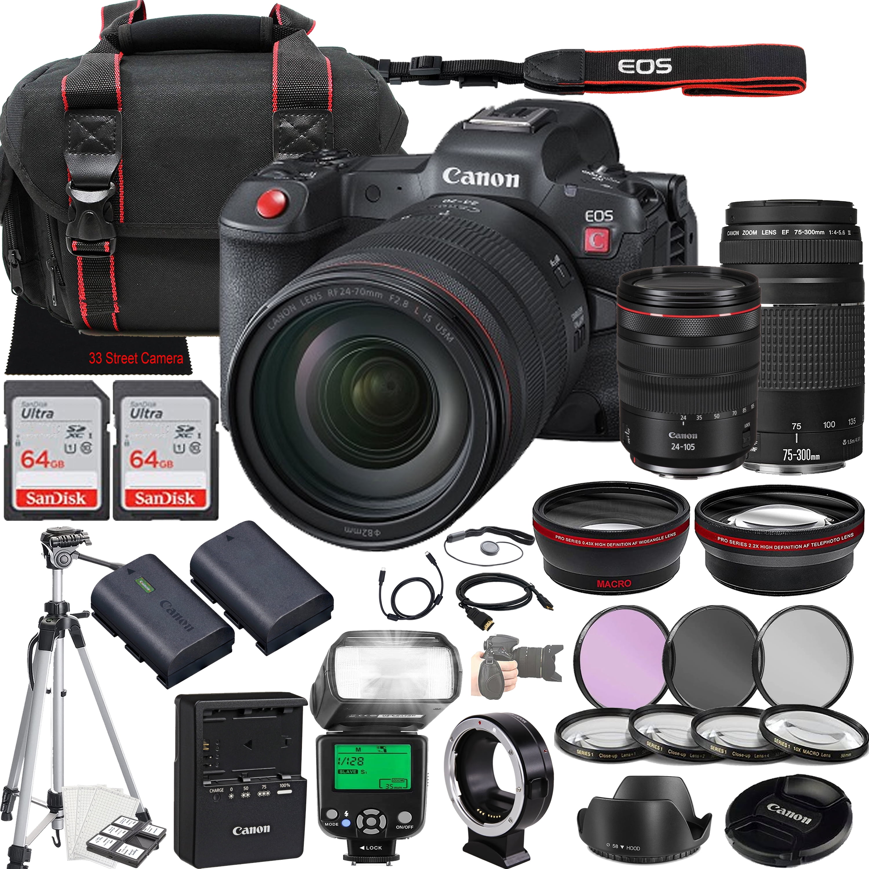 Canon EOS R5 C Mirrorless Cinema Camera w/RF 24-105mm f/4 L IS USM Lens ...