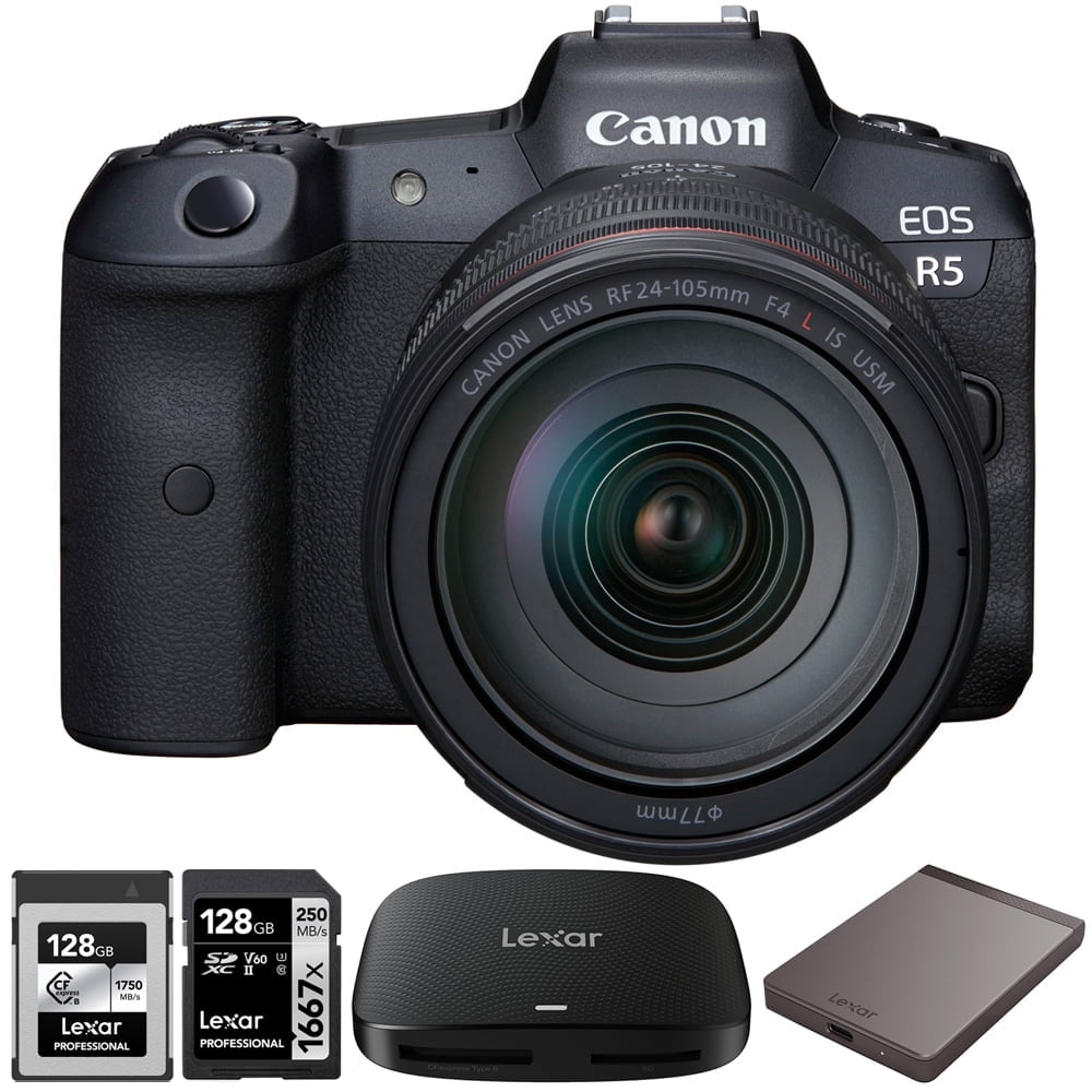 Canon EOS R5 Camera + 24-105mm Lens + 1TB Portable SSD + 128GB ...