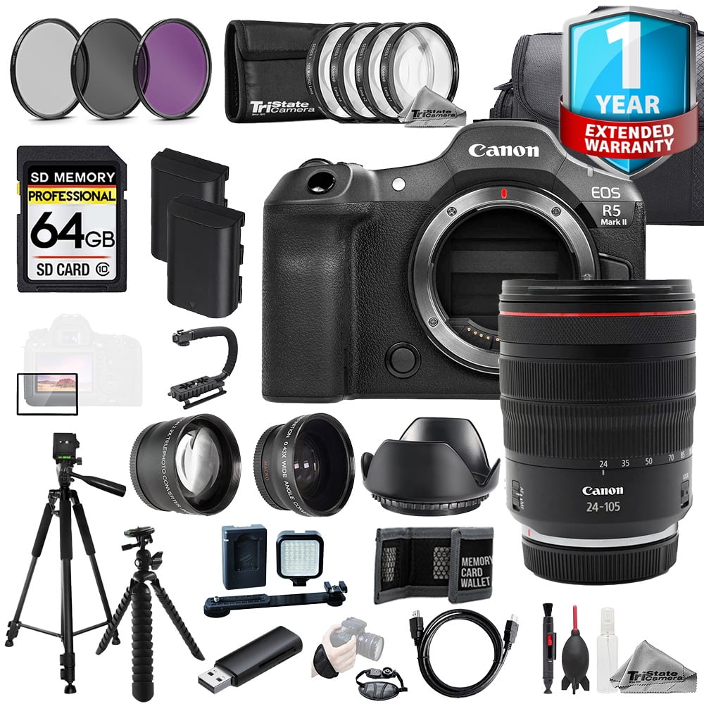 Canon EOS R5 II Camera +24-105mm IS USM Lens +64GB + 1 Yr Warranty ...
