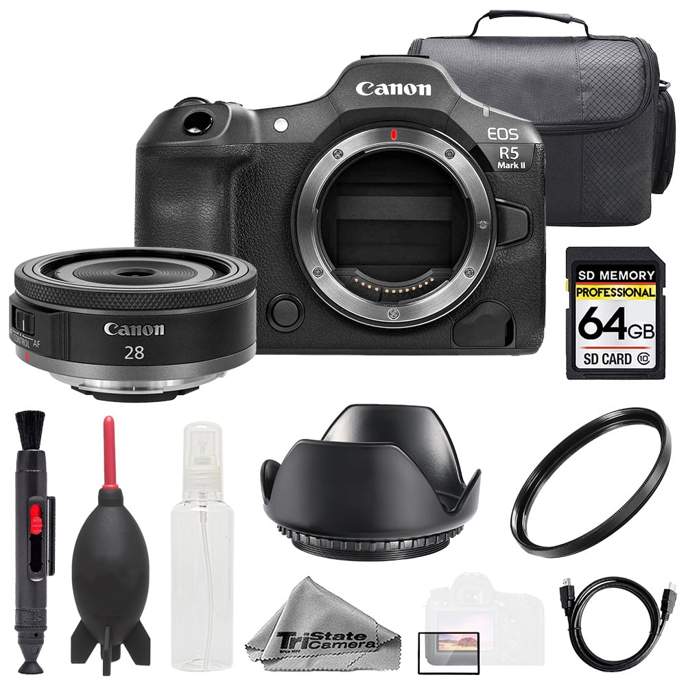 Canon EOS R5 II Camera + 28mm f/2.8 STM Lens +64GB + Bag+ UV Filter ...