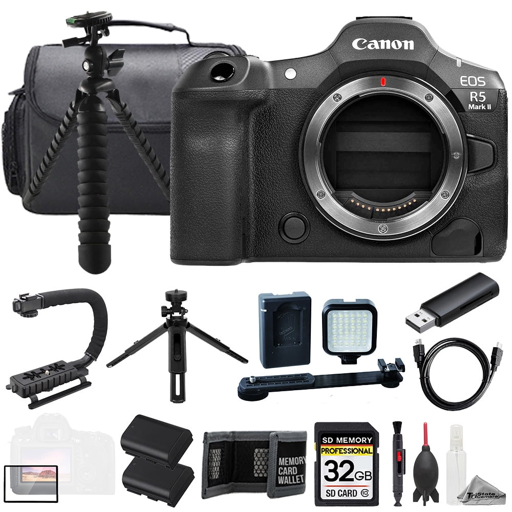Canon EOS R5 II Camera (Body) + 32GB + Extra Battery+ LED Flash ...