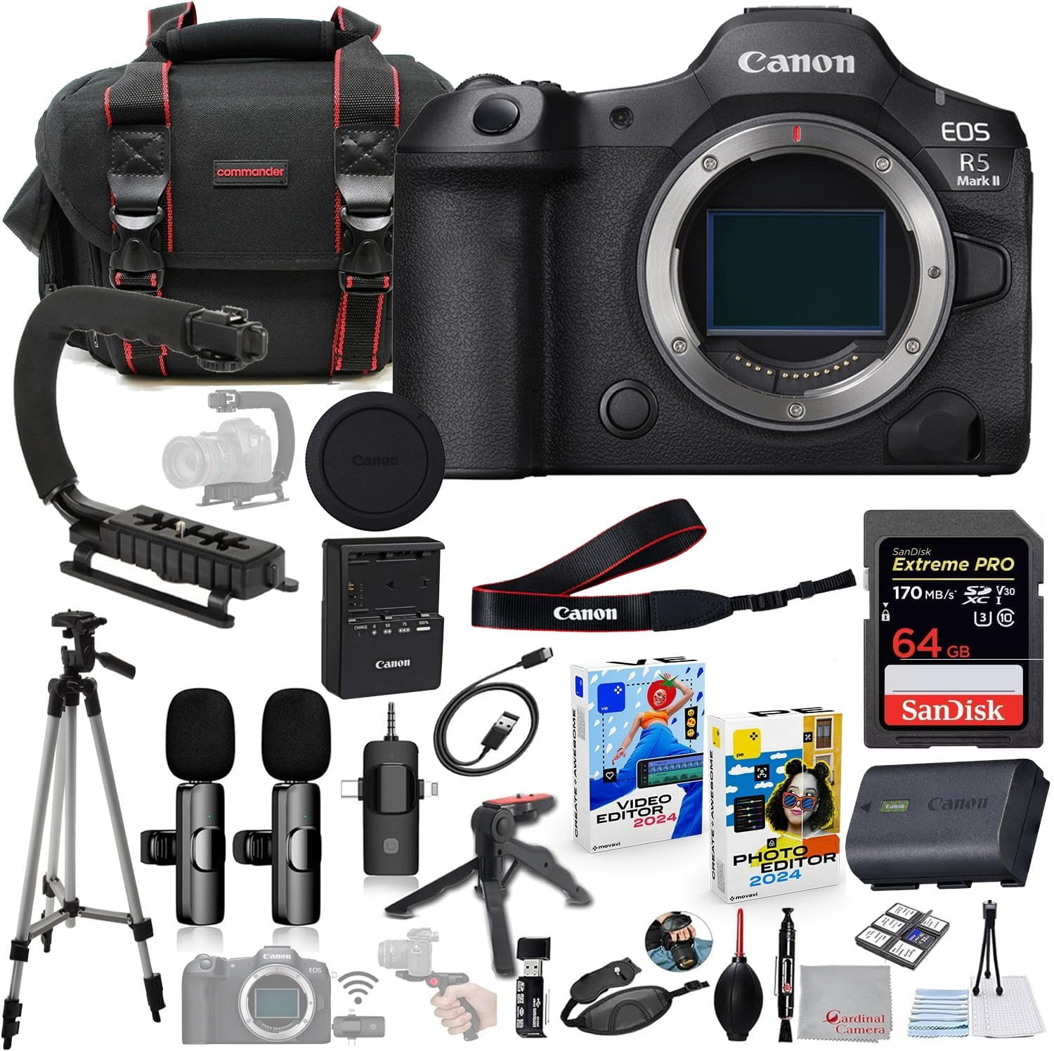 Canon EOS R5 Mark II Mirrorless Camera Body Only Bundle with with ...
