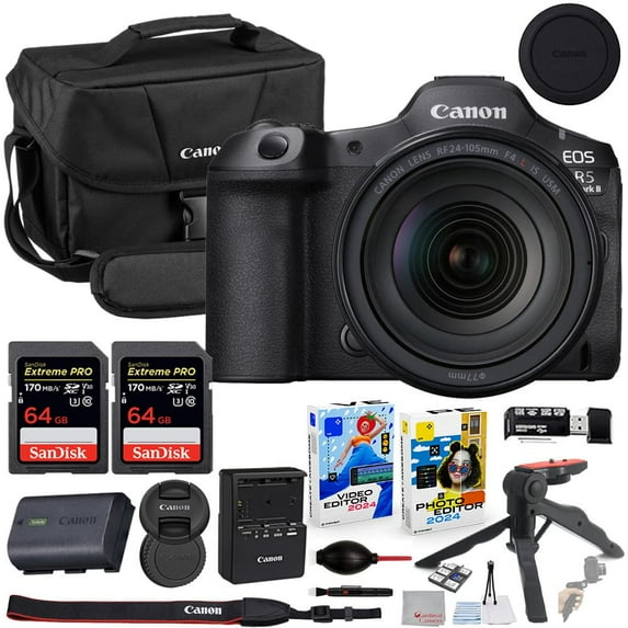 Canon EOS R5 Mark II Mirrorless Camera with 24-105mm f/4 Lens Bundle ...