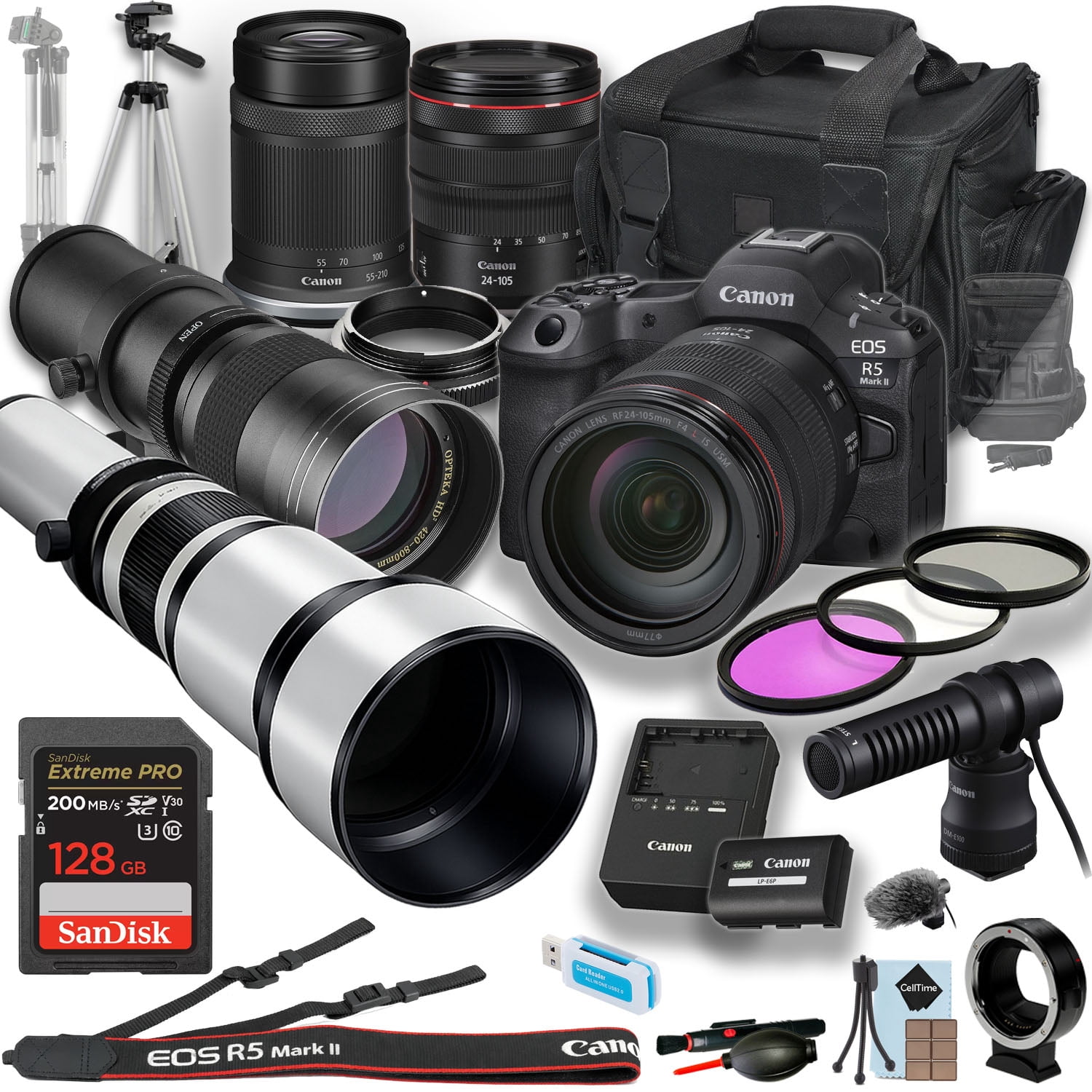 Canon EOS R5 Mark II w/24-105mm USM, 55-210mm, 420-800mm, 650-1300mm ...