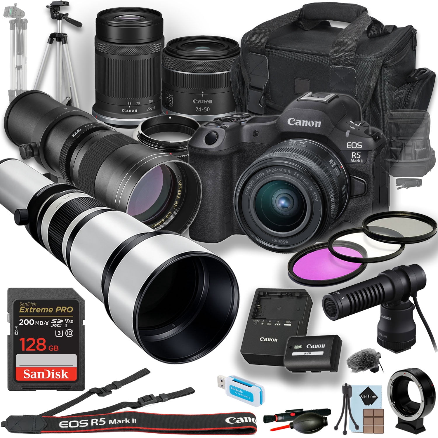 Canon EOS R5 Mark II w/24-50mm, 55-210mm, 420-800mm, 650-1300mm Lens ...