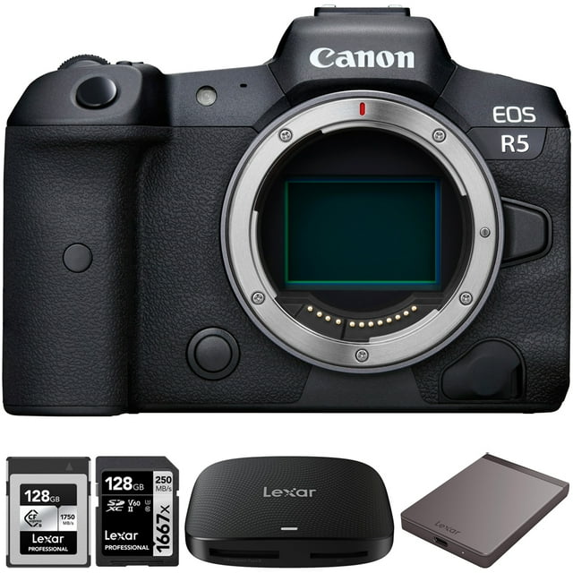 Canon EOS R5 Mirrorless Camera Body + 1TB Portable SSD + 128GB ...