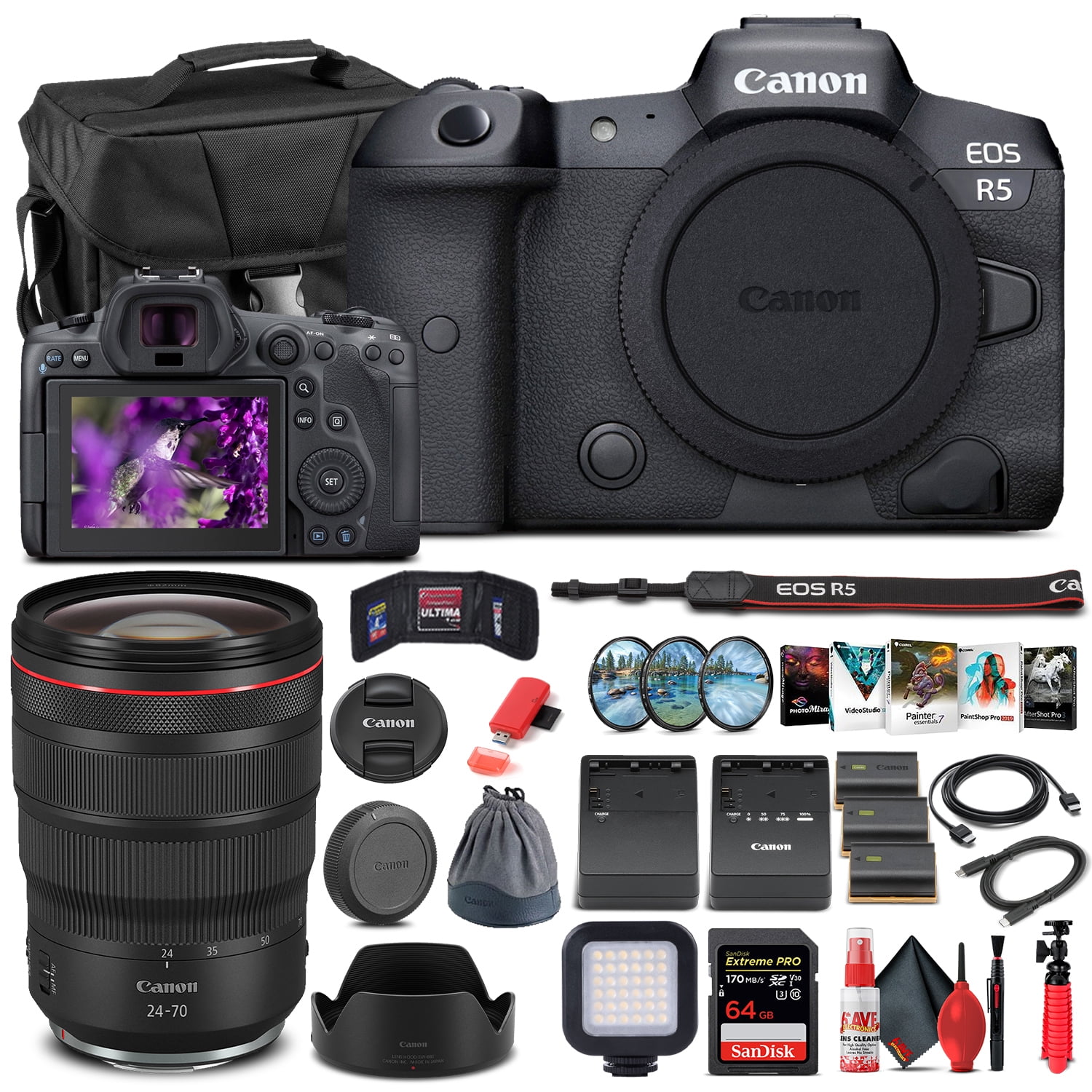 Canon EOS R5 Full Frame Mirrorless Camera Body with RF 24-70mm Lens ...