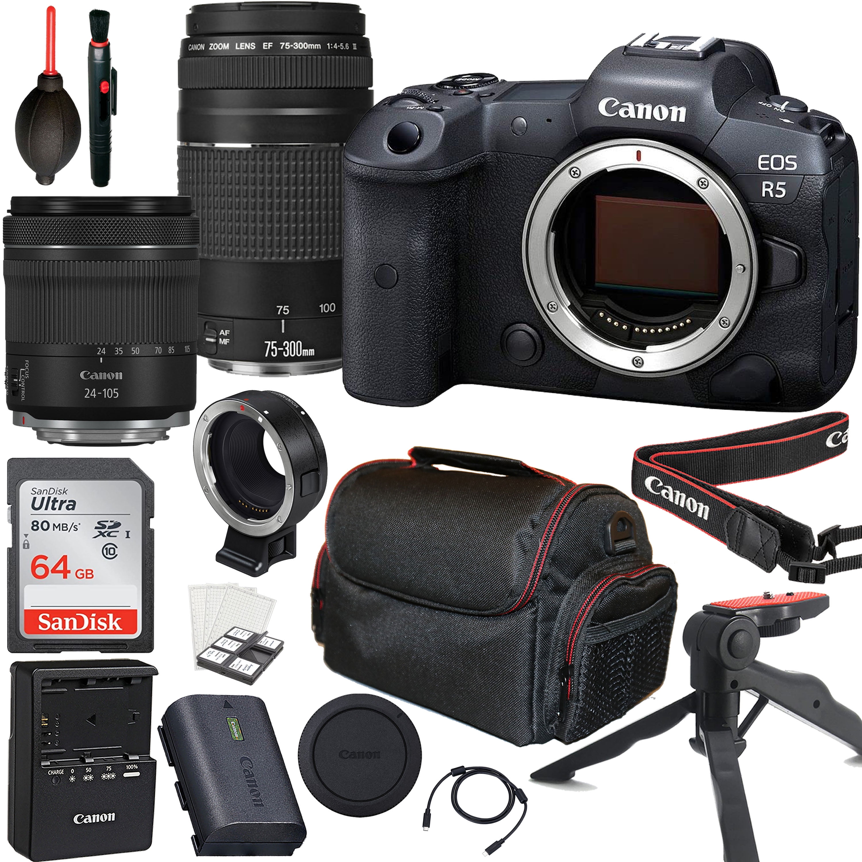 Canon EOS R5 Mirrorless Camera with RF 24-105mm f/4-7.1 IS STM Lens ...