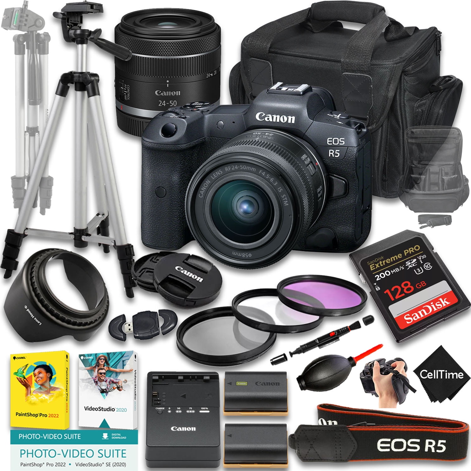 Canon EOS R5 Mirrorless Camera with RF 24-50mm f/4.5-6.3 IS STM Lens ...